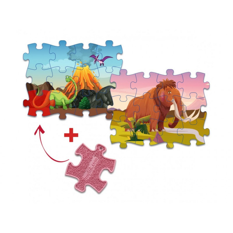 Oboustranné puzzle Muffík - Dinosauři/ Pravěk